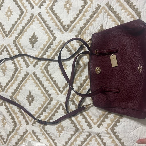 Coach | Bags | Coach Burgundy Leather Tote Bag | Poshmark